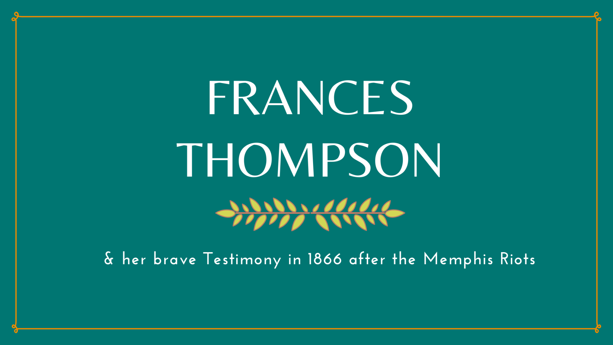 Frances Thompson: Honoring Black Survivors Who Forged the Path Before ...